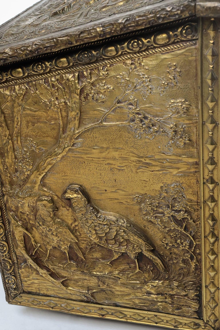 Victorian Brass Container for Coal or Firewood at 1stDibs