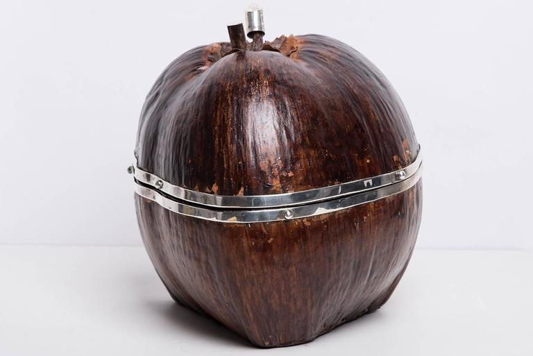 Ice Bucket Coconut with Silver Border at 1stDibs | coconut ice bucket