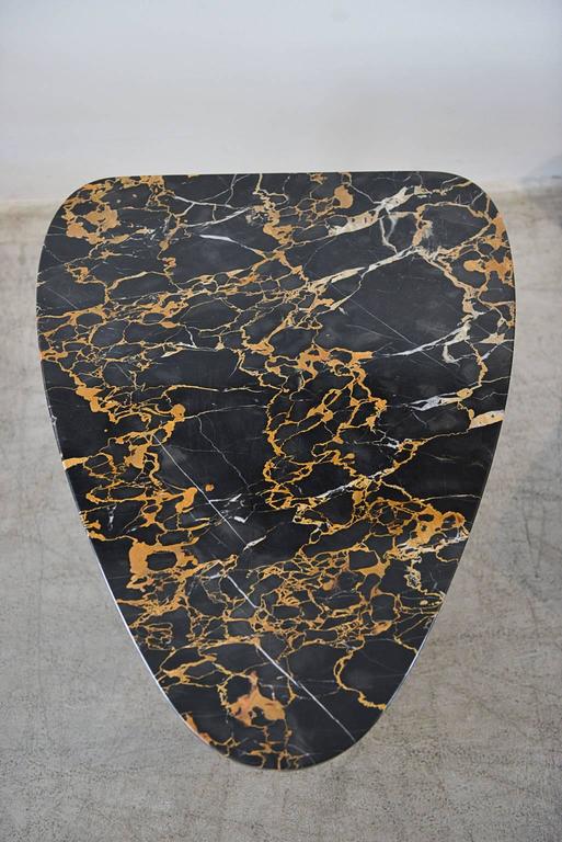 Italian Black Marble Triangular Side or Accent Table For Sale at 1stdibs