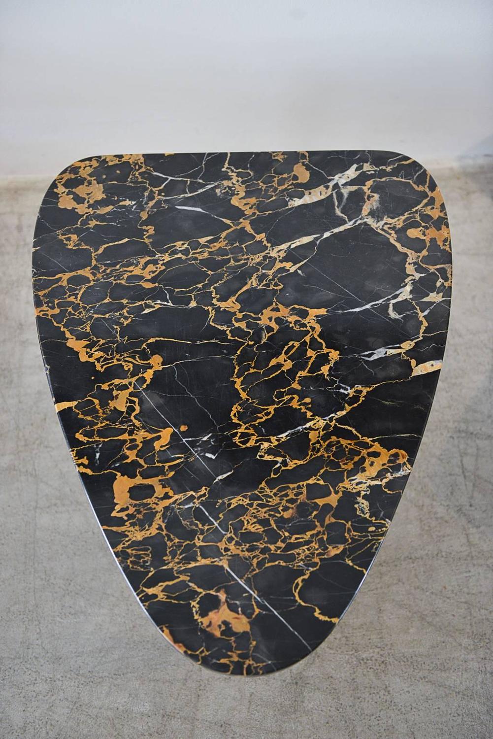 Italian Black Marble Triangular Side or Accent Table For Sale at 1stdibs