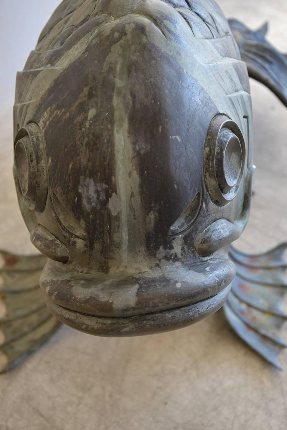 Monumental Bronze Fish Sculpture For Sale at 1stdibs