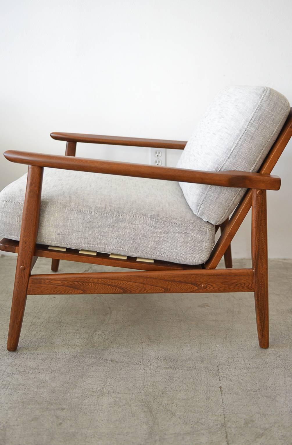 Sculpted Walnut Spindle Back Lounge Chair at 1stDibs