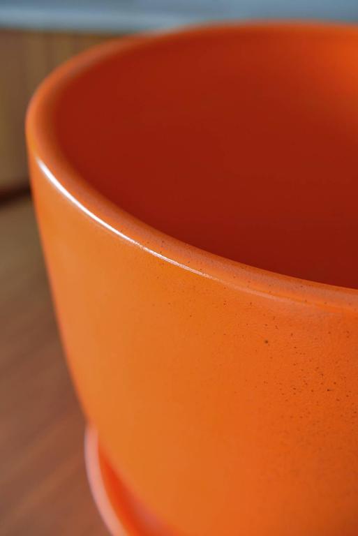 Large Orange Speckle Gainey Ceramic Planter T-17 with Tray at 1stDibs ...