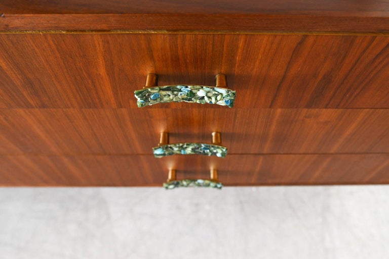 Walnut and Brass Shelving Wall Unit by Gerald McCabe, circa 1970 at 1stDibs