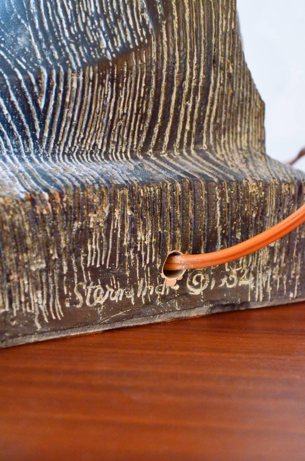 Pair of Sculpted Plaster Lamps by Carl Romanelli, 1952 at 1stDibs