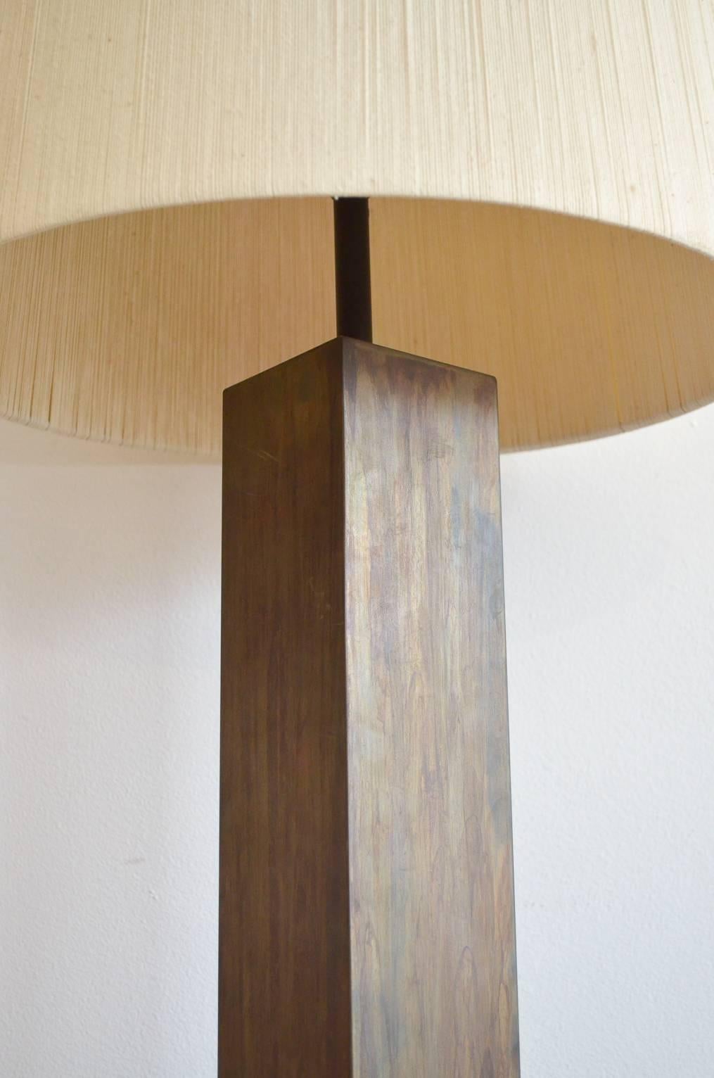 Metal Columnar Lamp with Rare String Shade at 1stDibs