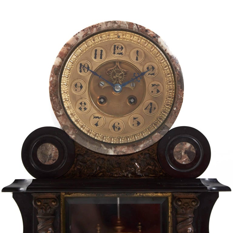 Large Antique French Marble and Bronze Mantle Clock, circa 1880 For ...