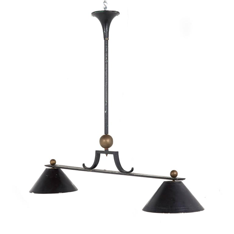 Antique Industrial French 1920s Billiards Lamp For Sale at 1stdibs