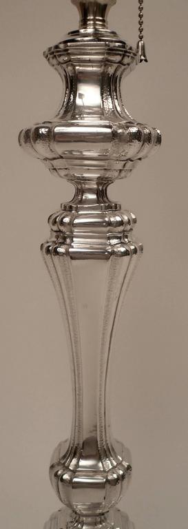 Georgian Style Silver Plated Bronze Table Lamp at 1stDibs
