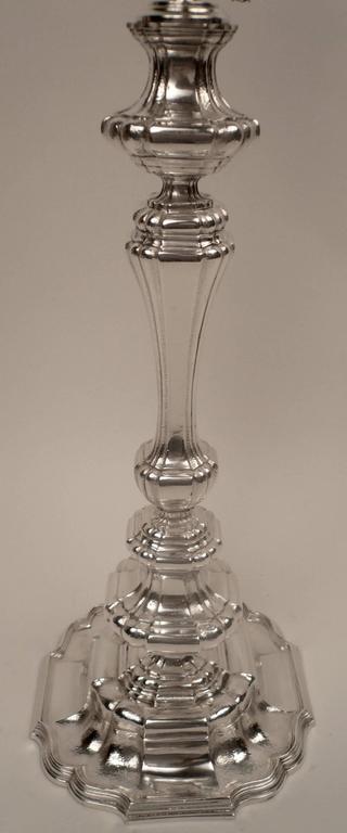 Georgian Style Silver Plated Bronze Table Lamp at 1stDibs