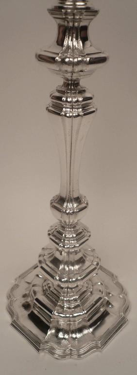 Georgian Style Silver Plated Bronze Table Lamp at 1stDibs