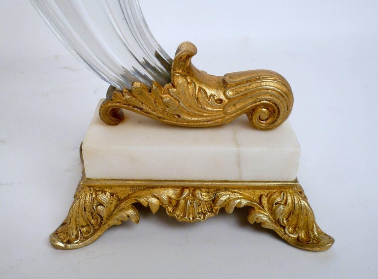 19th Century French Neo-classical Bronze and Cut Crystal Cornucopia ...