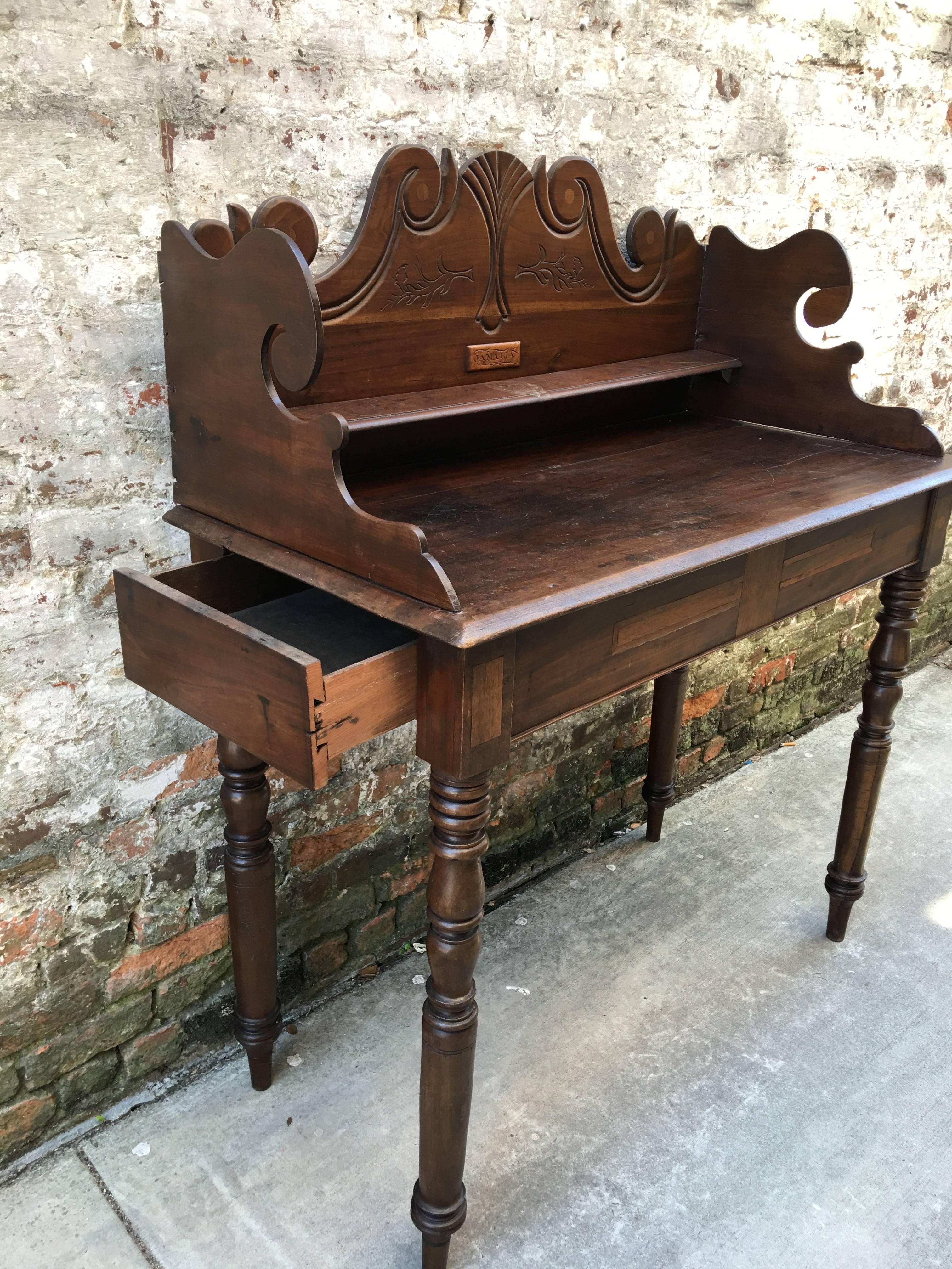 West Indian Sideboard with Ornate Backsplash on Turned Legs, circa 1840 ...