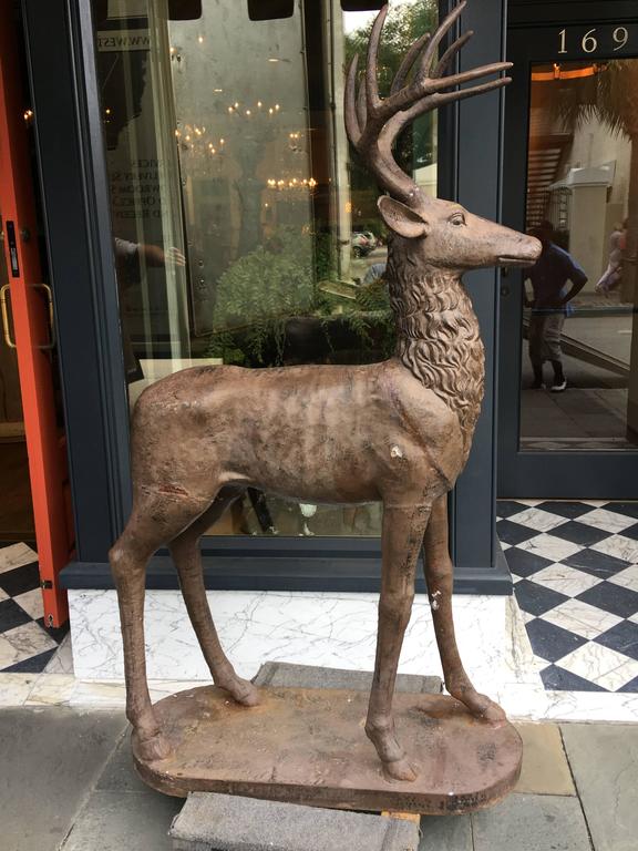 Cast Iron Full Size Deer, circa 1920 at 1stDibs