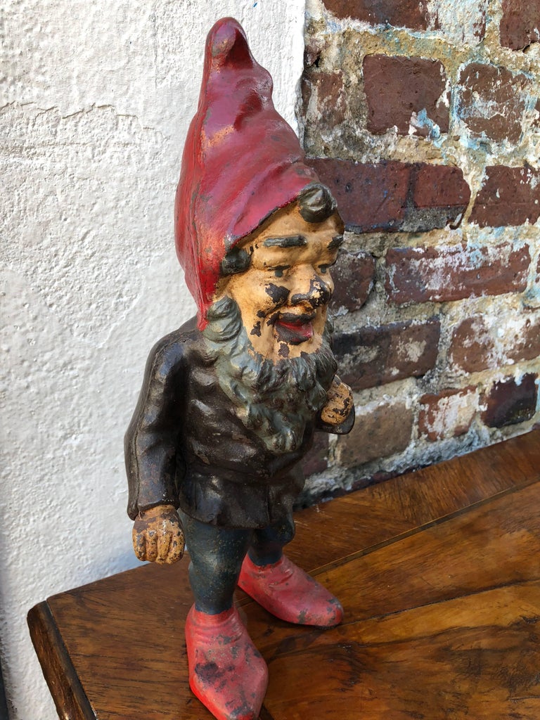 Cast Iron Gnome Doorstop For Sale at 1stDibs