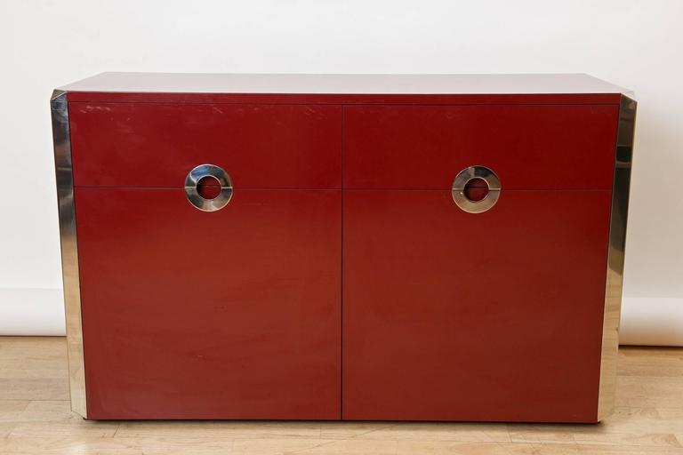 Willy Rizzo Credenza in Red at 1stDibs