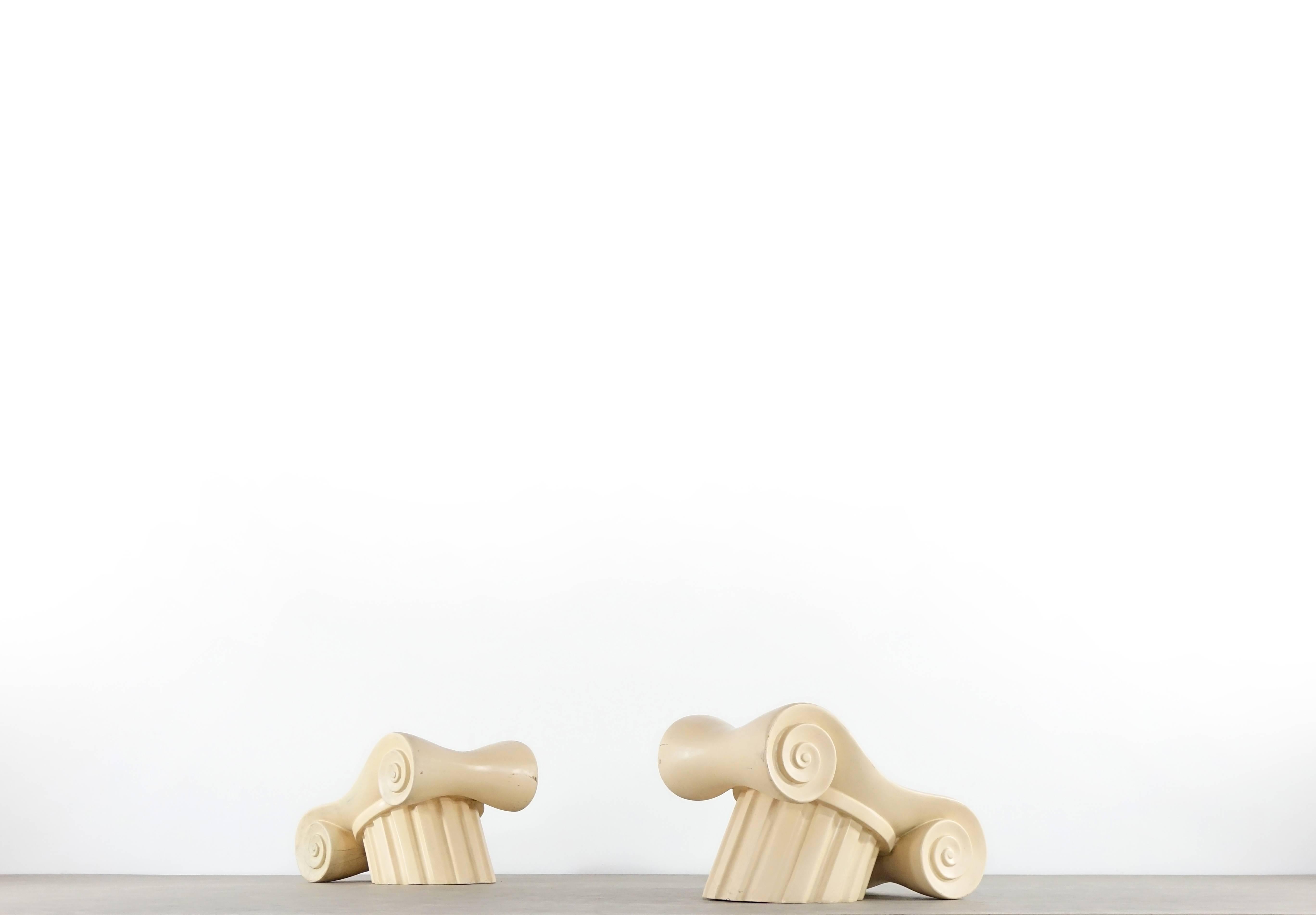 Capitello Attributed to Studio 65 / Gufram, Set of Two Fiberglass ...