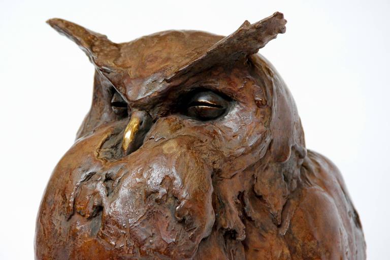 Bronze owl made by Dutch sculptor Anthon Hoornweg For Sale at 1stDibs