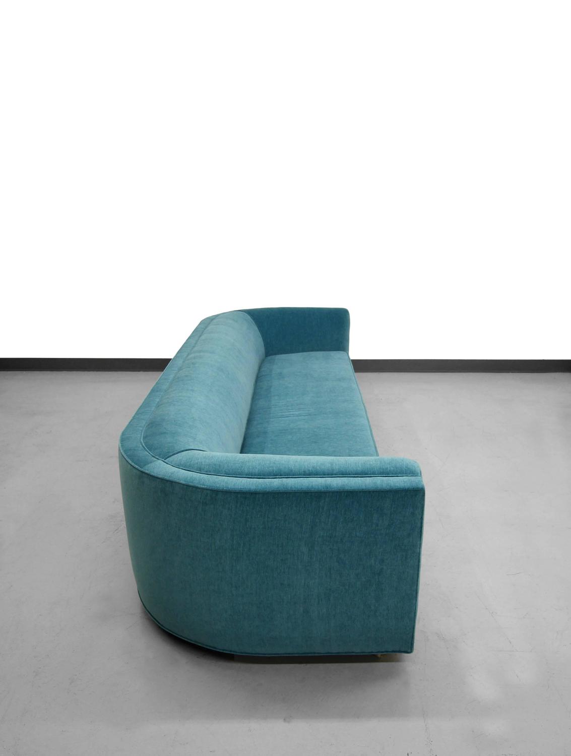 Long and Low Mid-Century Sofa with Rounded Back For Sale at 1stdibs