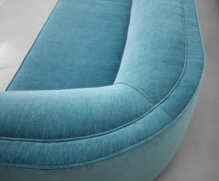 Long and Low Mid-Century Sofa with Rounded Back at 1stDibs
