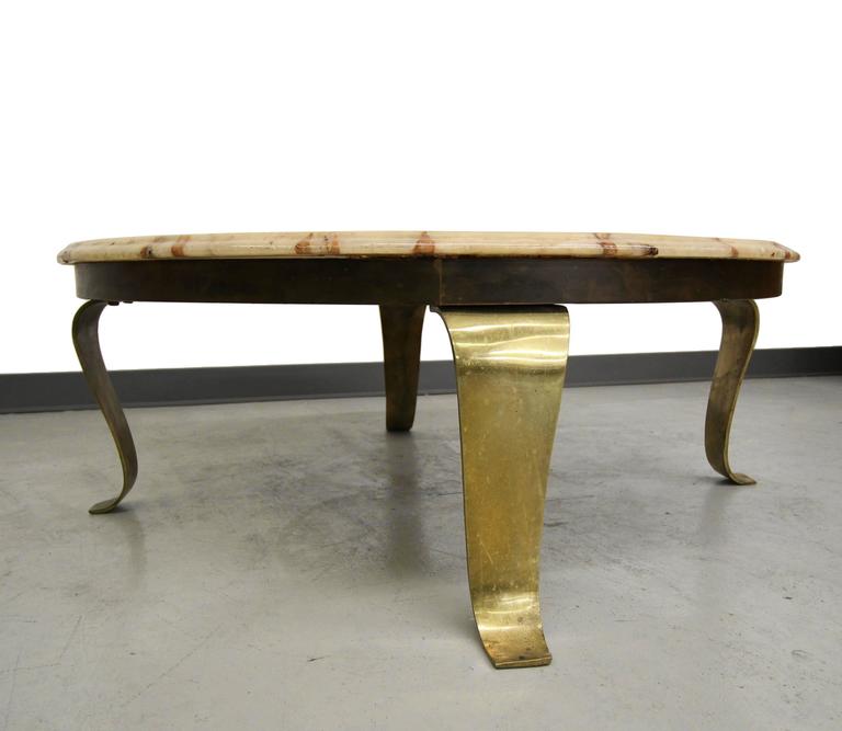 Brass and Onyx Coffee Table by Muller Onyx of Mexico For Sale at ...