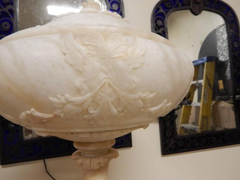 Large and Impressive 42" Carved Alabaster Lamp of the Three Graces For ...