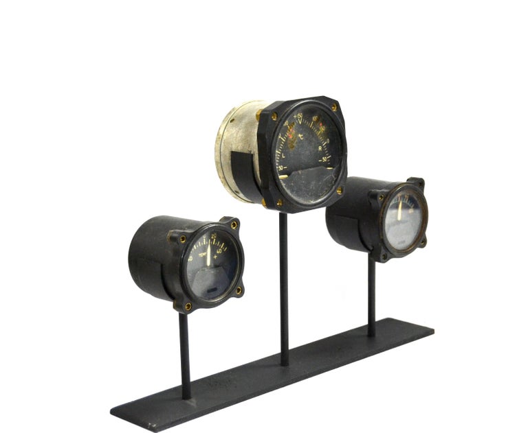 WWII Fighter Plane Instrument Panel Gauges For Sale at 1stDibs