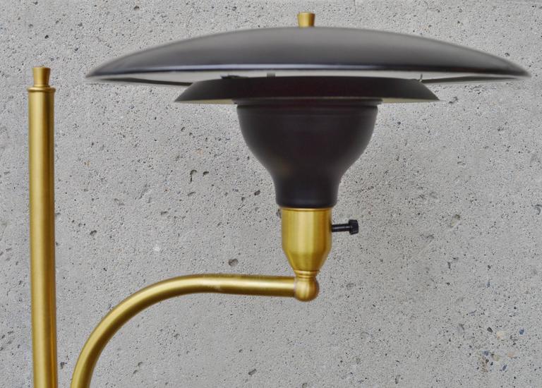 Sight Light Floor Lamp Brass and Black Enamel by M.G. Wheeler For Sale ...