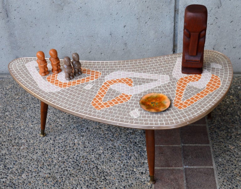 1950s Mid-Century Modern Atomic Era Tile Mosaic Boomerang Coffee Table ...