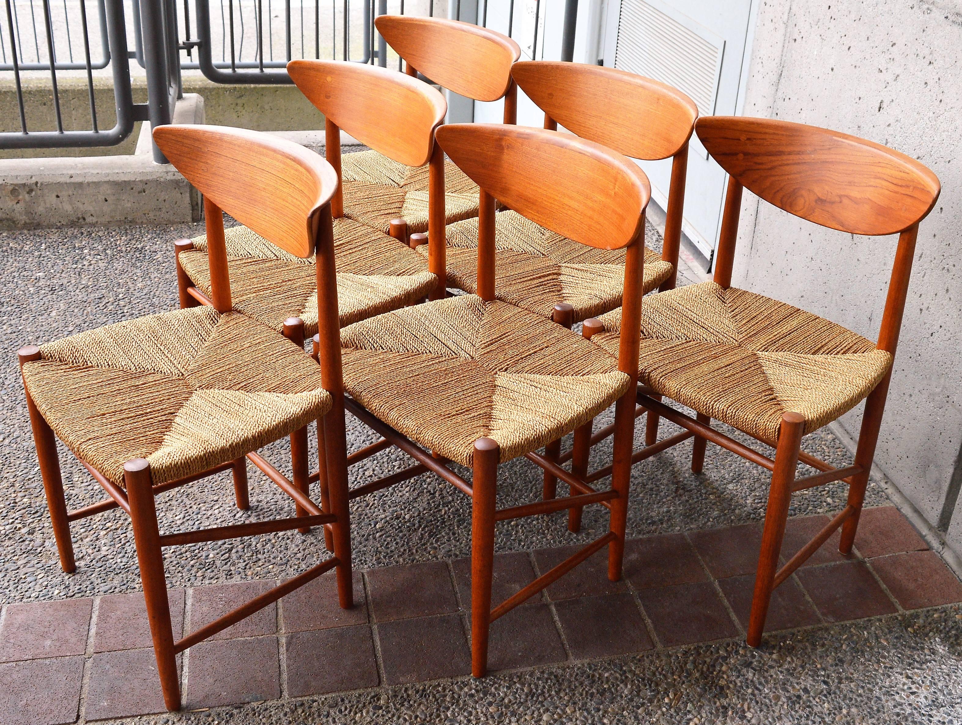 Set of Six Teak Hvidt and Mølgaard Model 316 Dining Chairs with ...