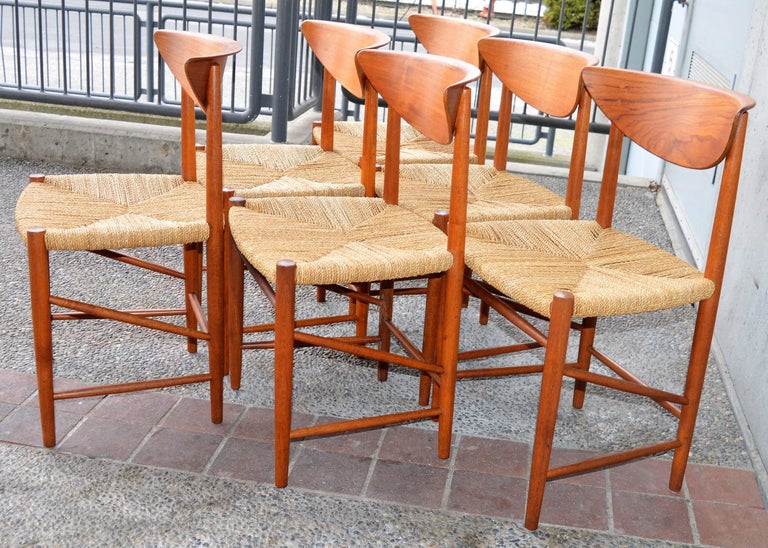 Set of Six Teak Hvidt and Mølgaard Model 316 Dining Chairs with ...