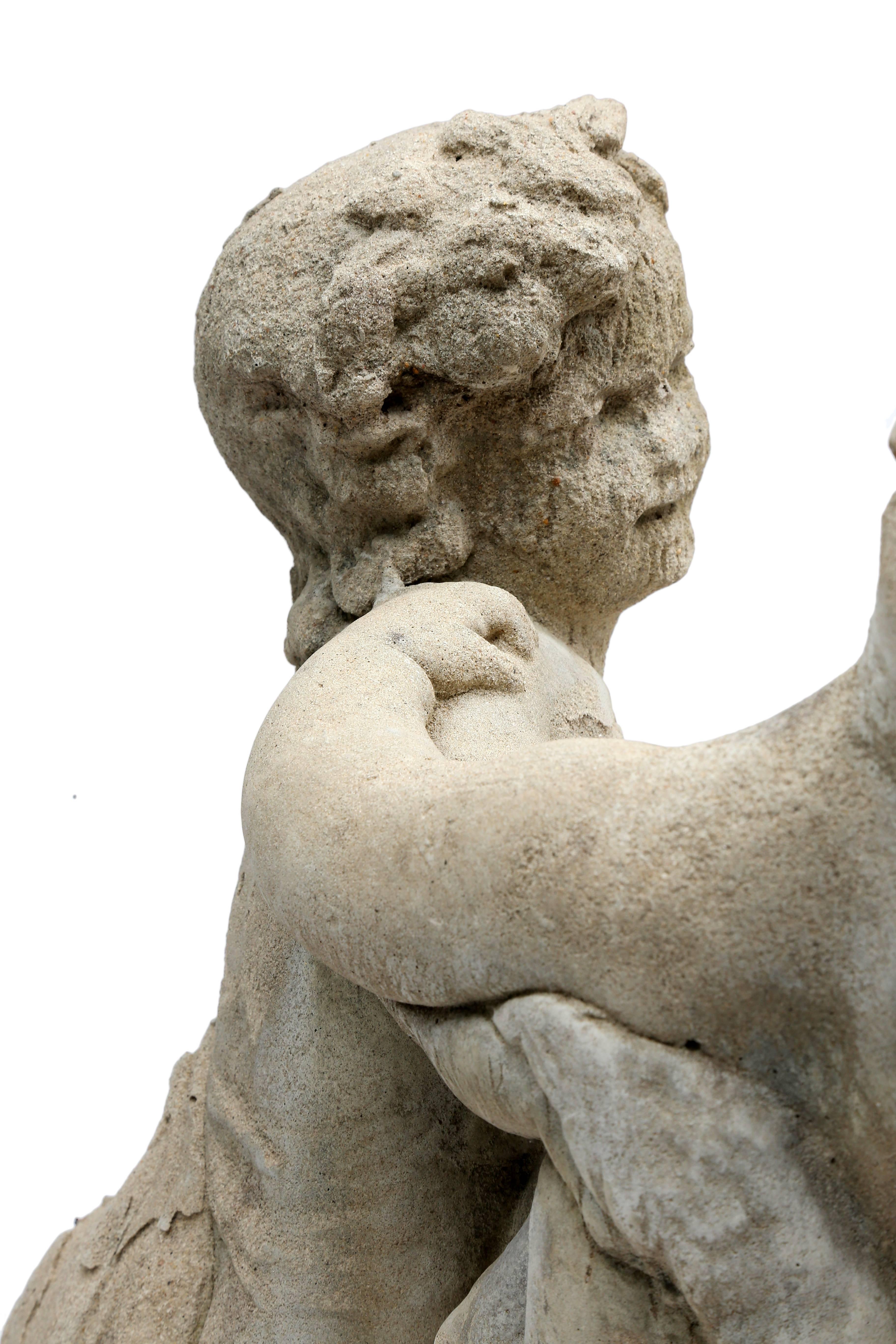 Vintage Cast Stone Putti Garden Fountain at 1stDibs | cast stone fountains