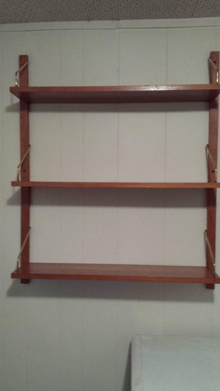 Mid Century Danish Solid Teak Adjustable Three-Shelf Wall Unit at ...