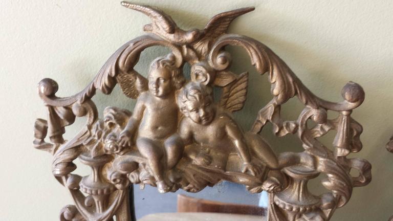 Pair of Victorian Cast Iron and Gilt Angel Wall Mirrors, circa 1880s at ...
