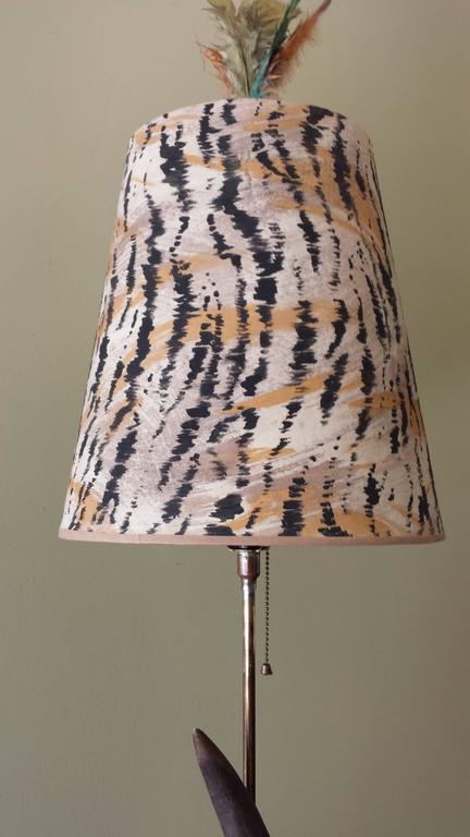 African Greater Kudu Horn Floor Lamp, Custom Lampshade and Colored ...
