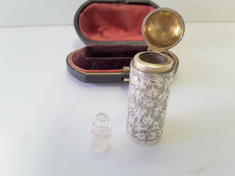Sterling Silver and Gilt Purse/Pocket Evening Perfume Case in Original ...