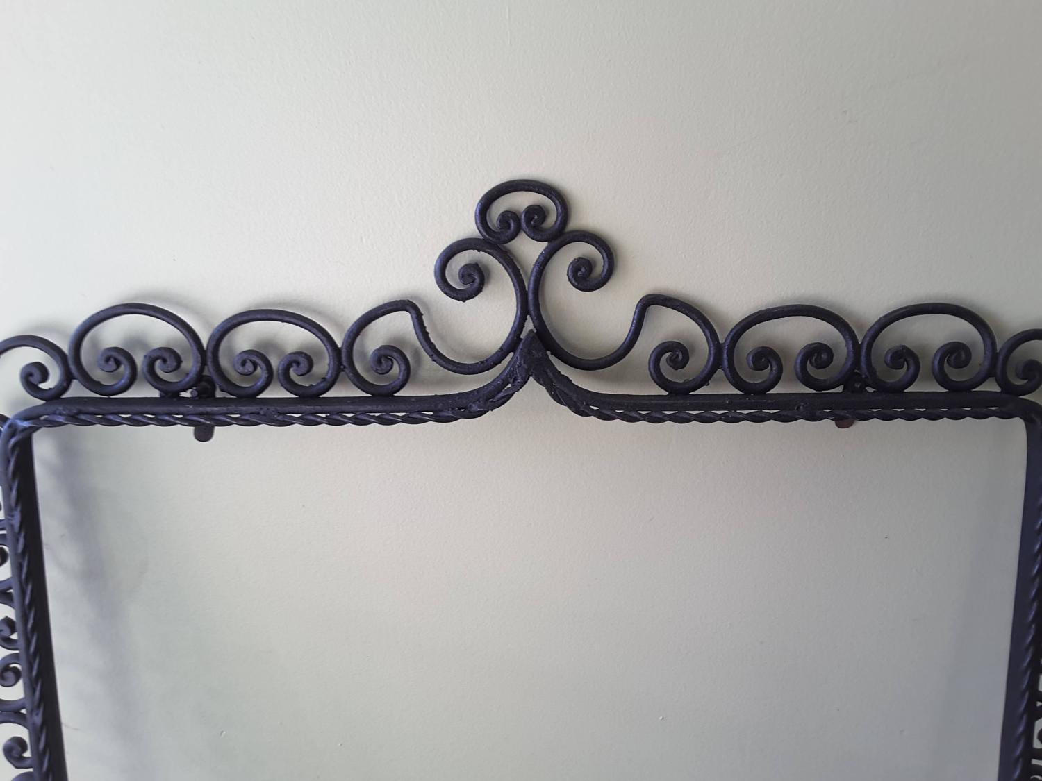 Wrought Iron Mirror/Picture Frame, Hand-Forged, Late Victorian Style ...