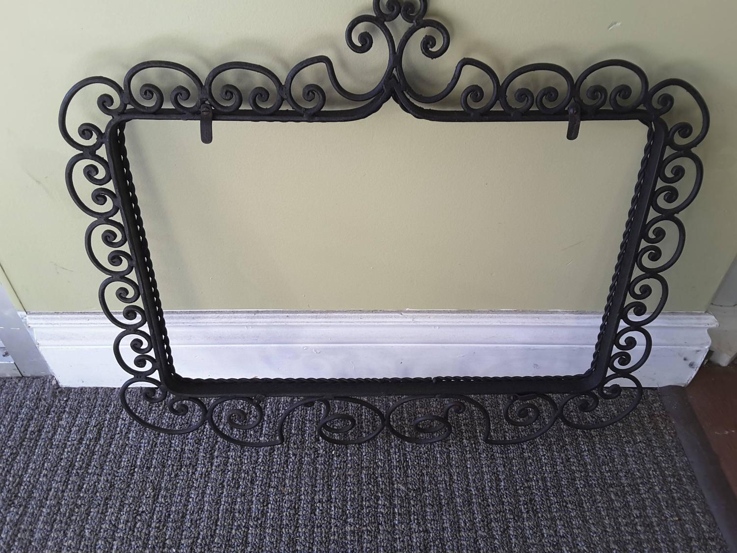 Wrought Iron Mirror/Picture Frame, Hand-Forged, Late Victorian Style ...