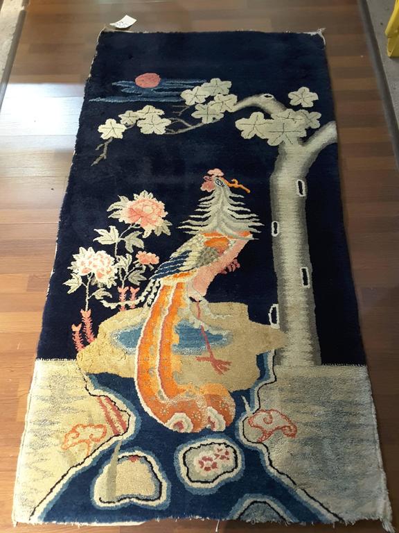 Fine Long Pile Chinese Pictorial Pheasant Rug Baotou Inner Mongolia at ...