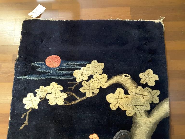 Fine Long Pile Chinese Pictorial Pheasant Rug Baotou Inner Mongolia at ...