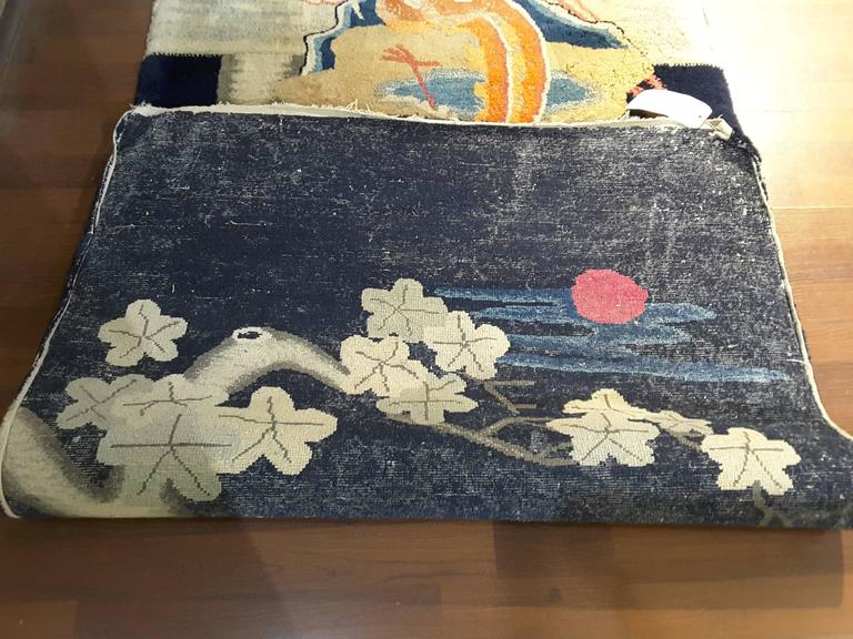 Fine Long Pile Chinese Pictorial Pheasant Rug Baotou Inner Mongolia at ...