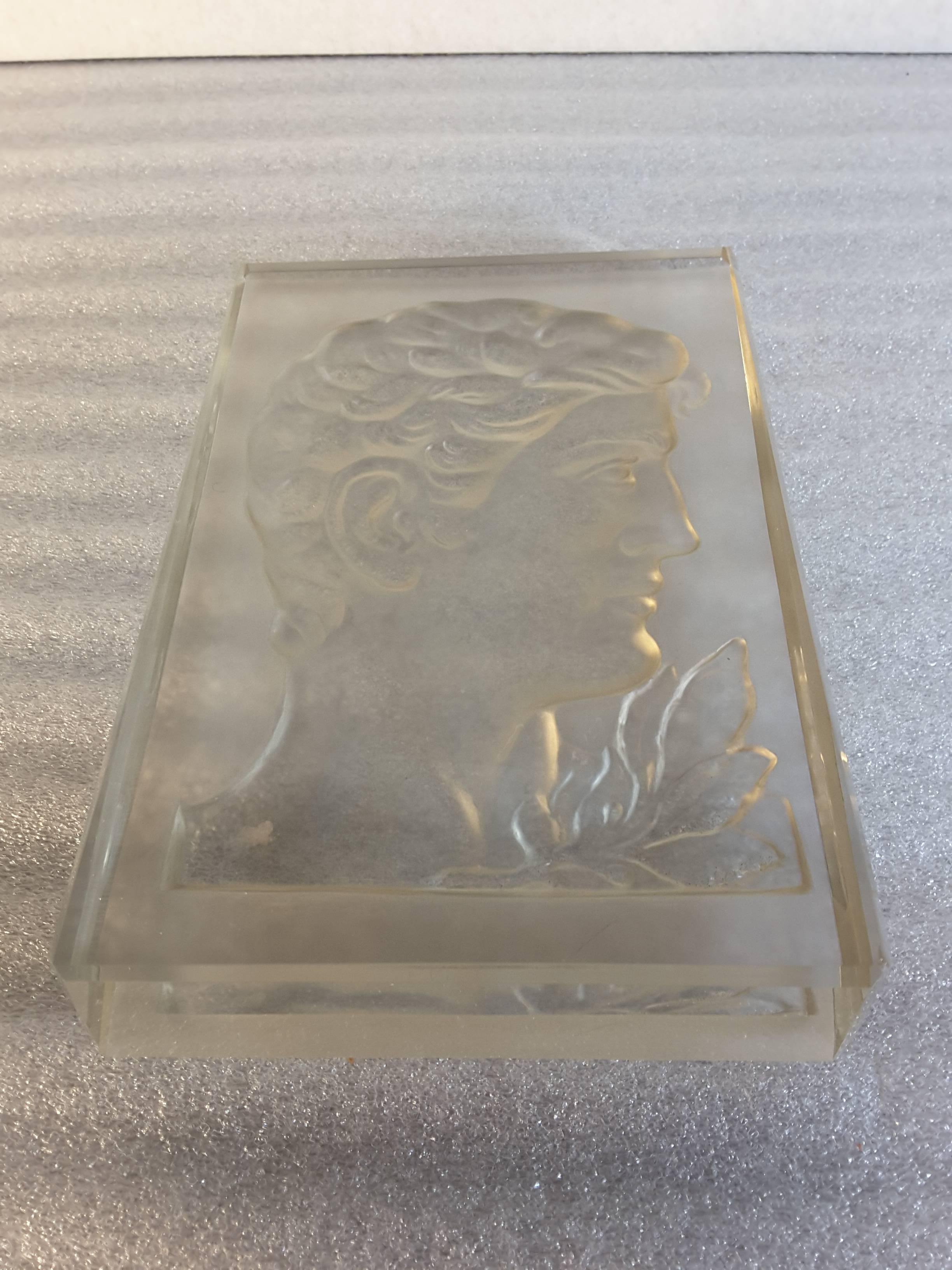Art Deco Molded Glass Plaque in the Manner of Rudolf Hlousek at 1stDibs