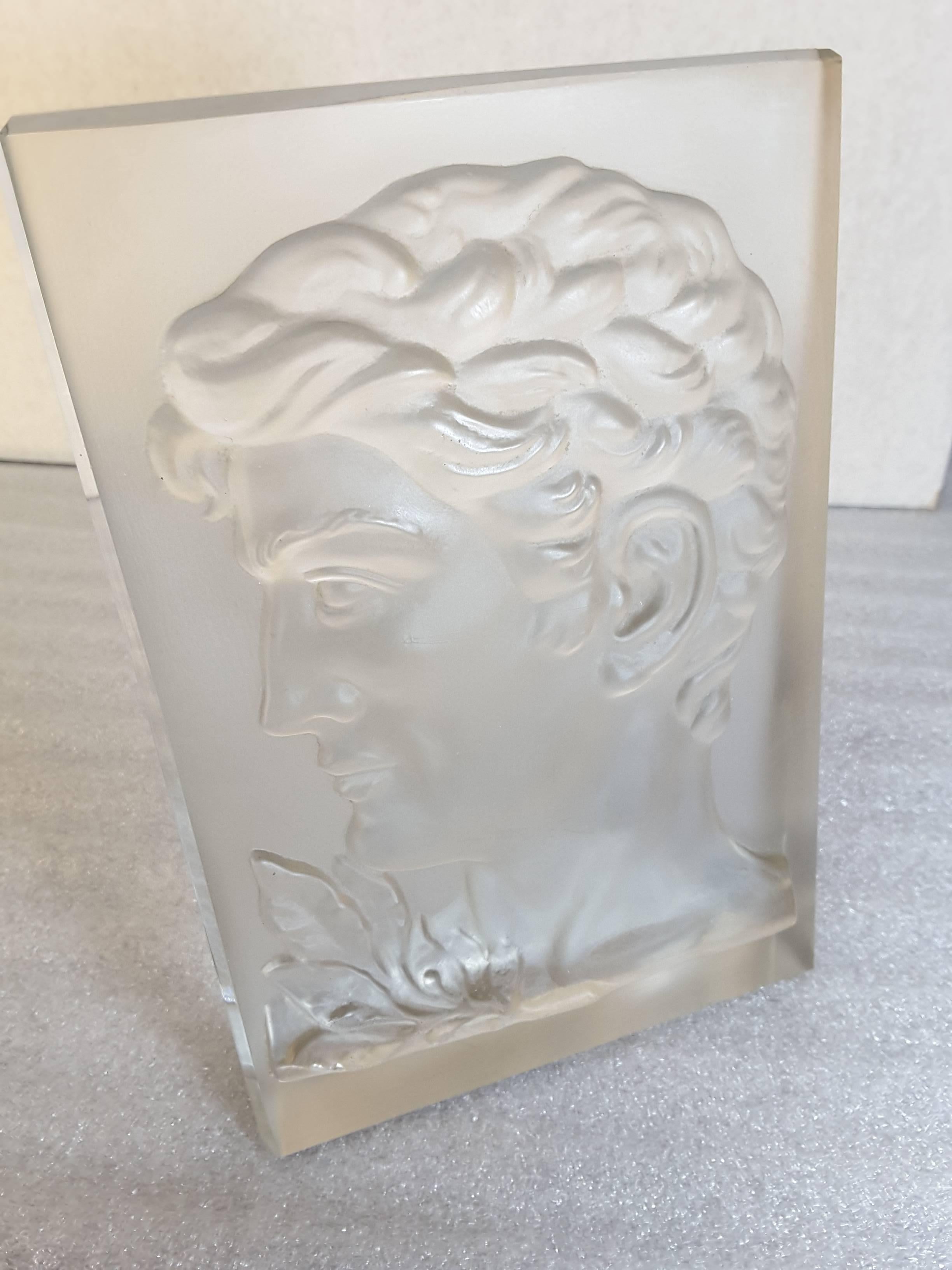 Art Deco Molded Glass Plaque in the Manner of Rudolf Hlousek at 1stDibs