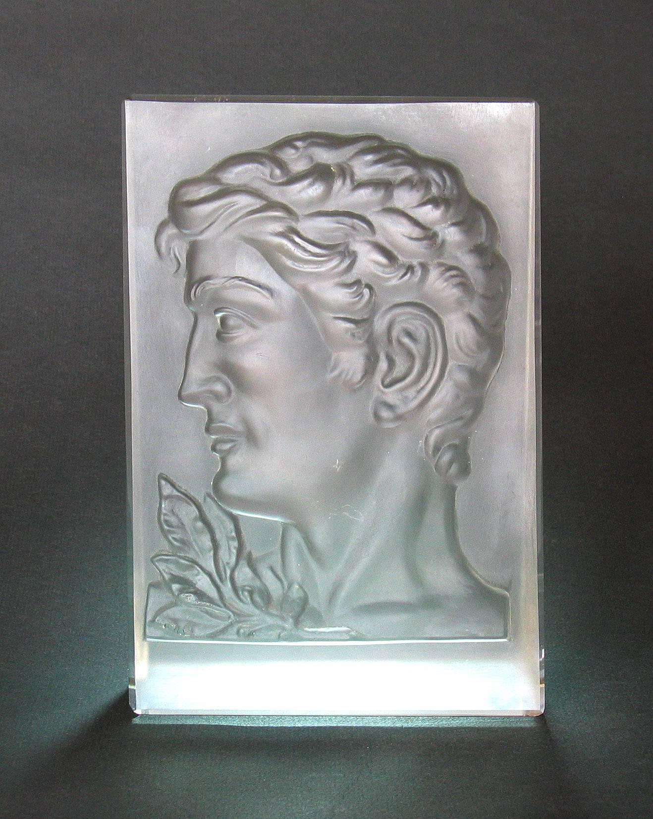 Art Deco Molded Glass Plaque in the Manner of Rudolf Hlousek at 1stDibs