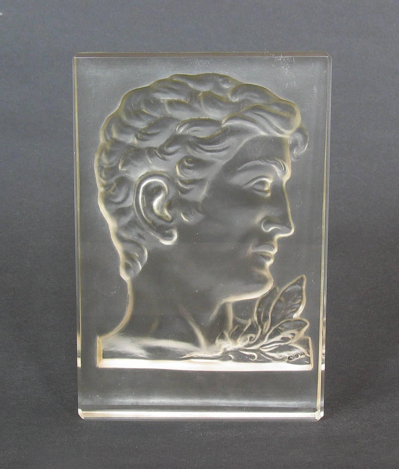 Art Deco Molded Glass Plaque in the Manner of Rudolf Hlousek at 1stDibs