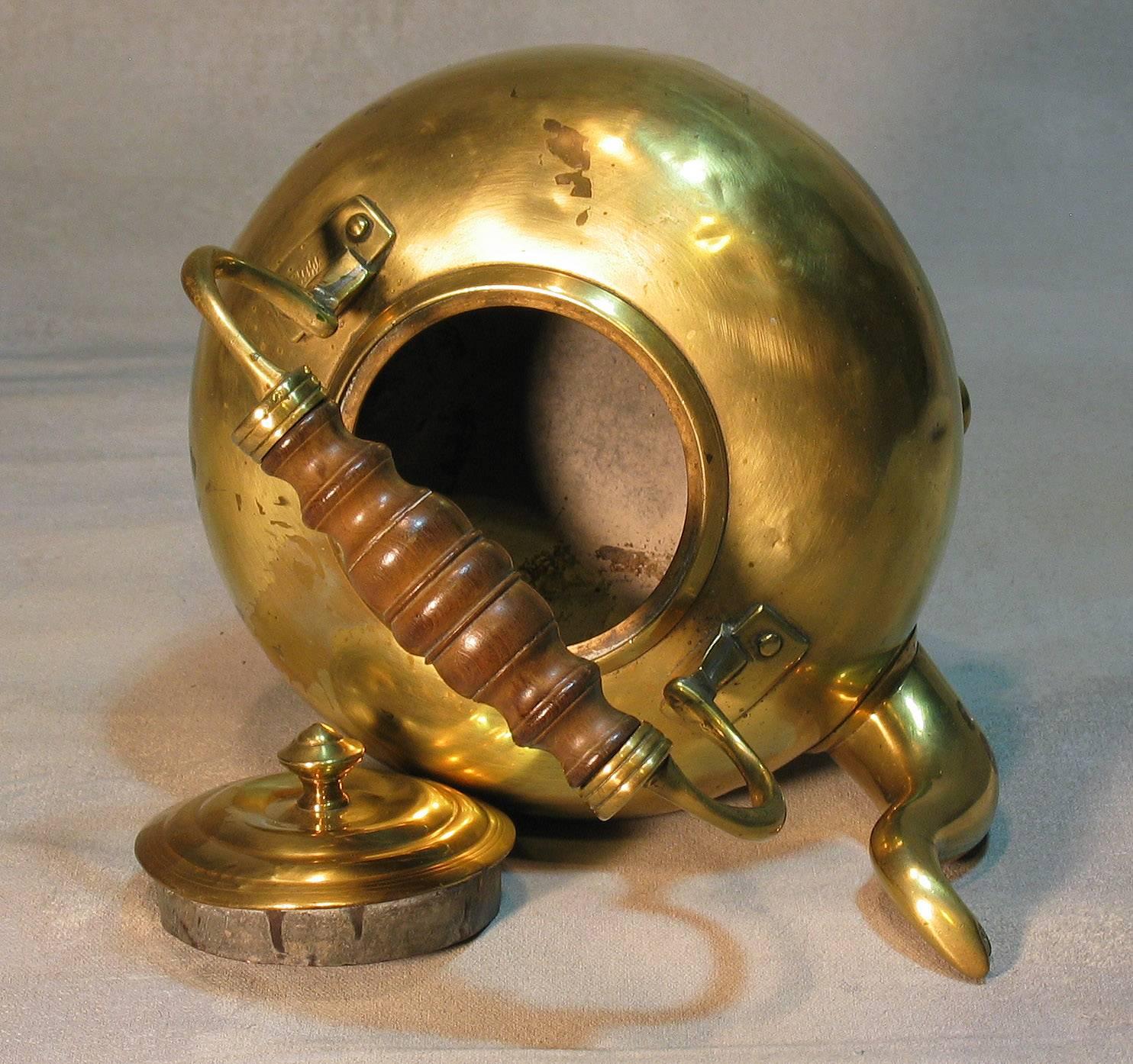 Early Victorian Brass Toddy Kettle, Fruit Wood Handle, circa 1840 For ...