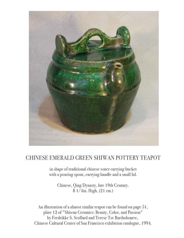 Chinese Emerald Green Shiwan Pottery Teapot, Chinese, Qing Dynasty For ...