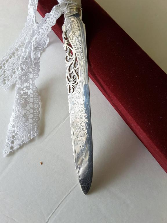 Bridal Wedding Cake Ceremony Sterling Silver Cutting Knife at 1stDibs ...