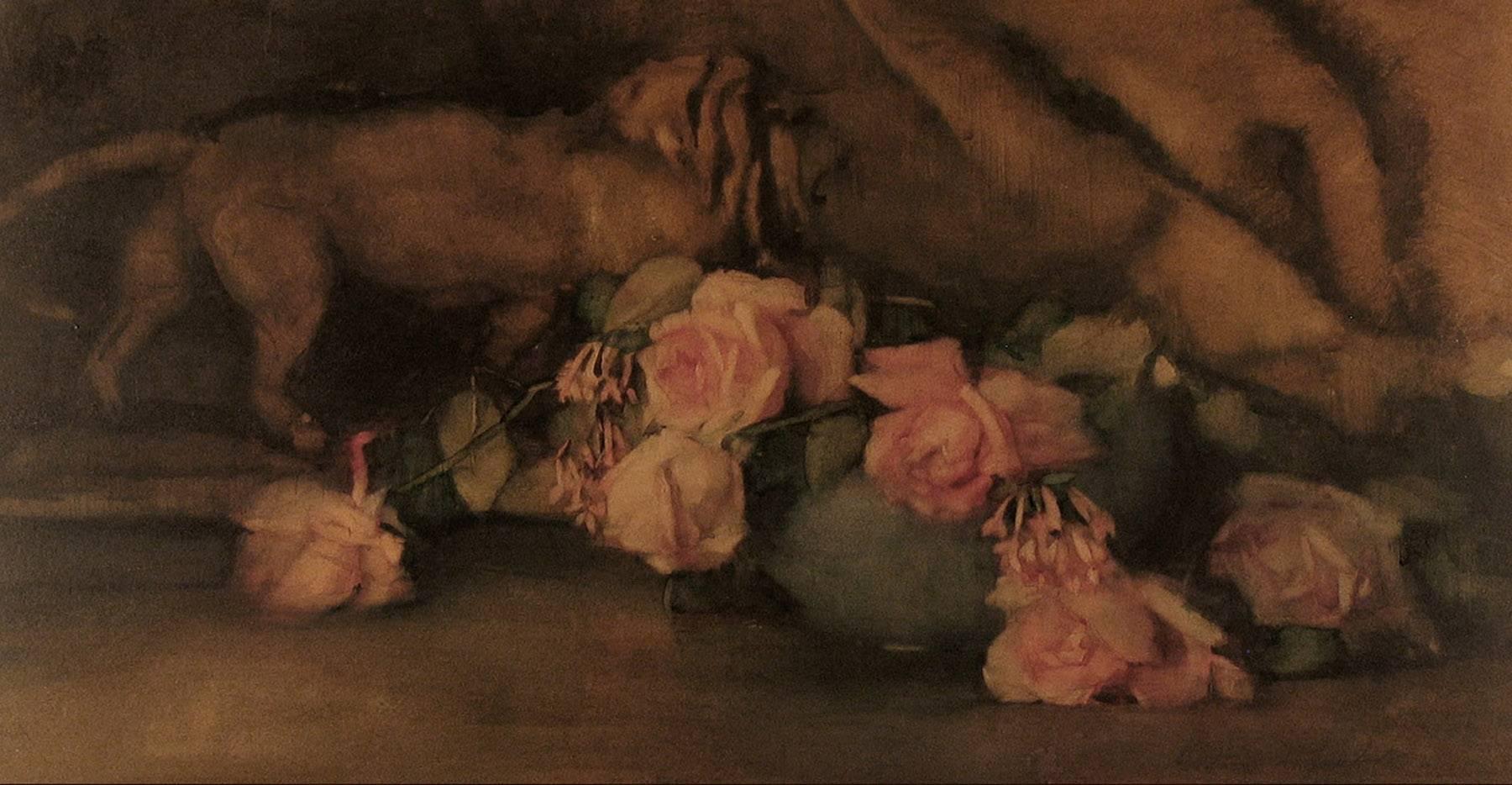 Gertrude a Lambert W/C "Still Life with Roses" at 1stDibs