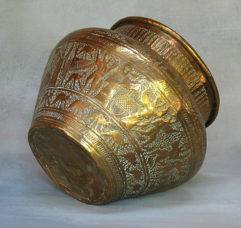 Rare Brass Repousse Vessel with Hebrew Inscription, Egypt, 19th Century ...